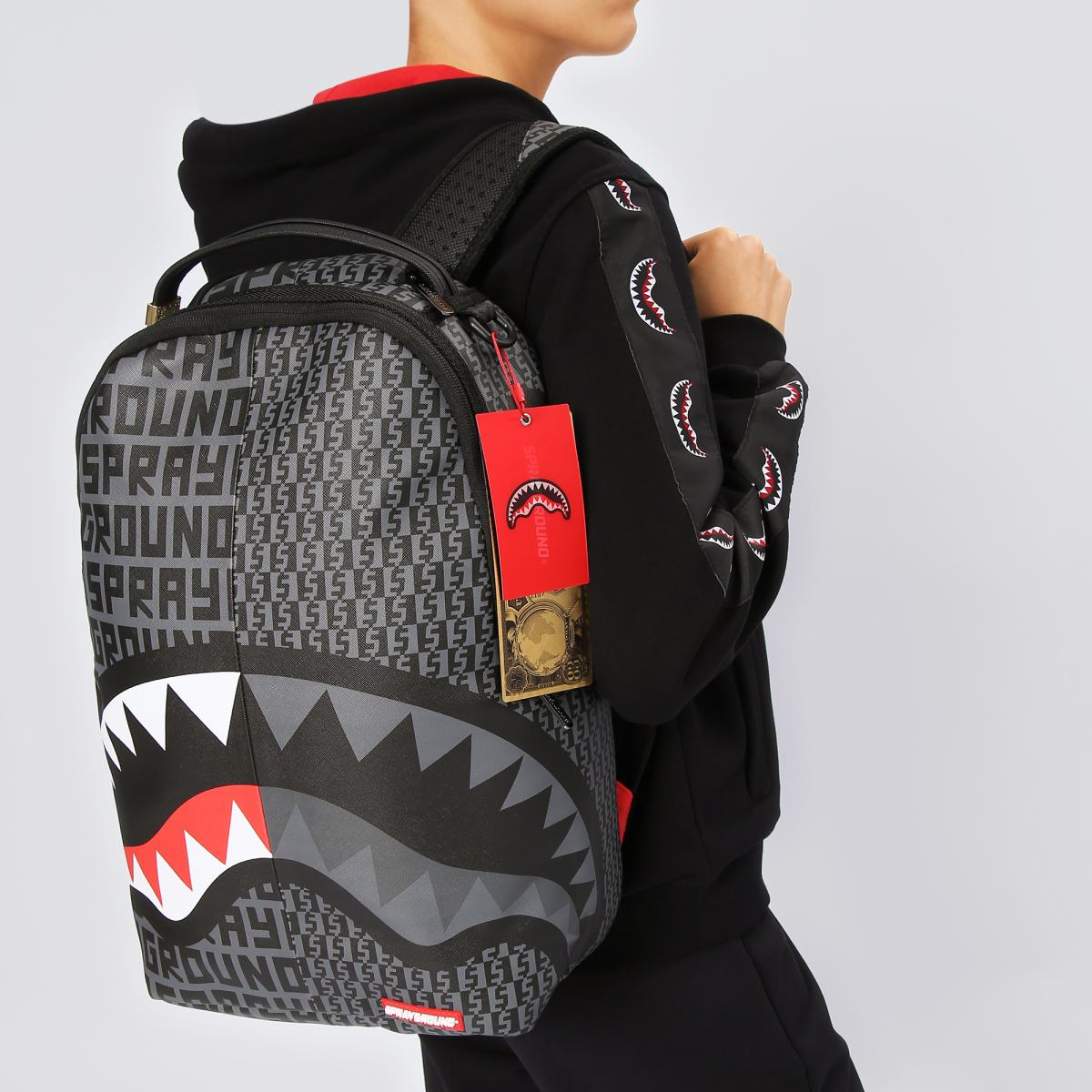 Рюкзак SPRAYGROUND B5472 eco check grey купить в интернет-магазине NO ONE
